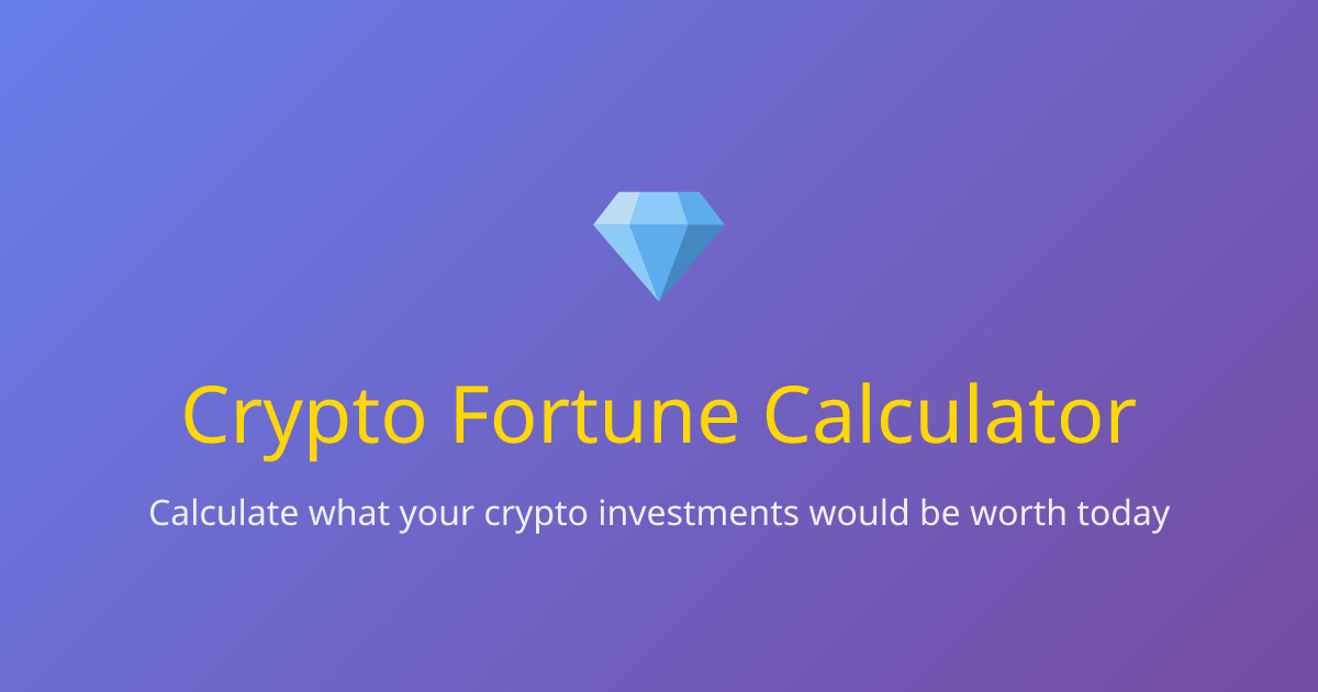 Crypto Fortune Calculator - What If You Invested Earlier?
